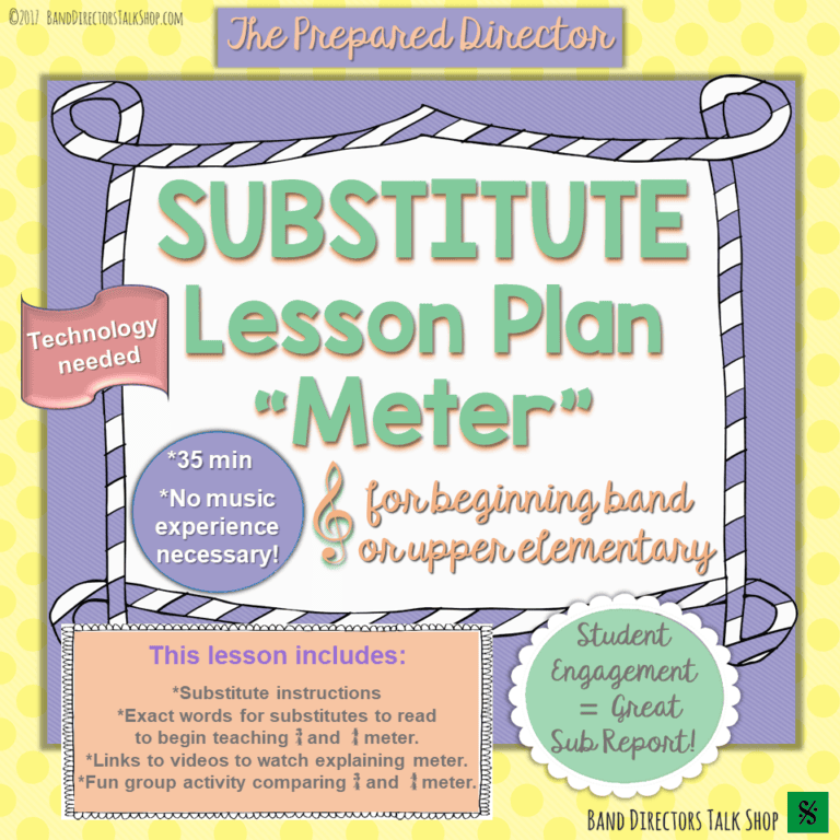 Music Substitute Lesson Plan (4th/5th Grade) for a non-music sub - Band ...