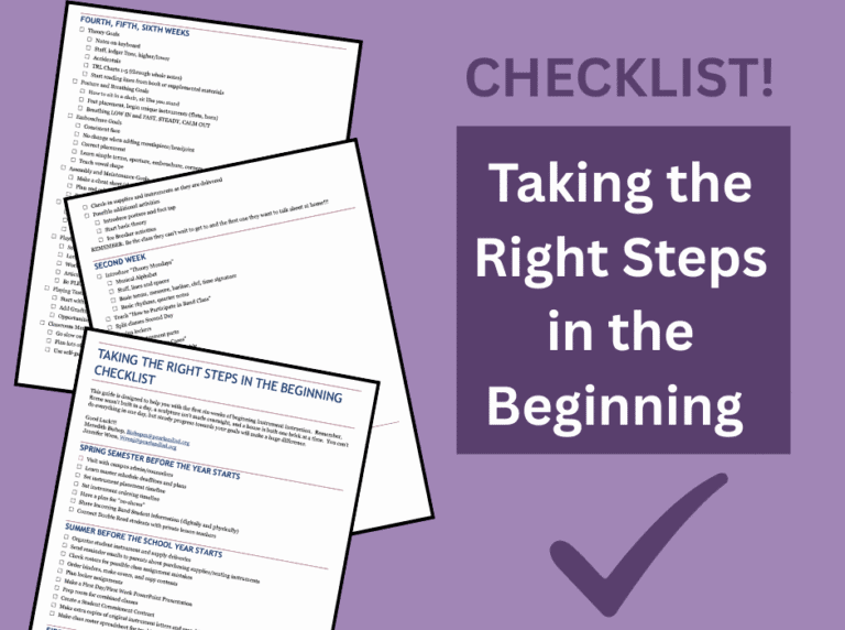 Taking the Right Steps in the Beginning Checklist - Band Directors Talk ...